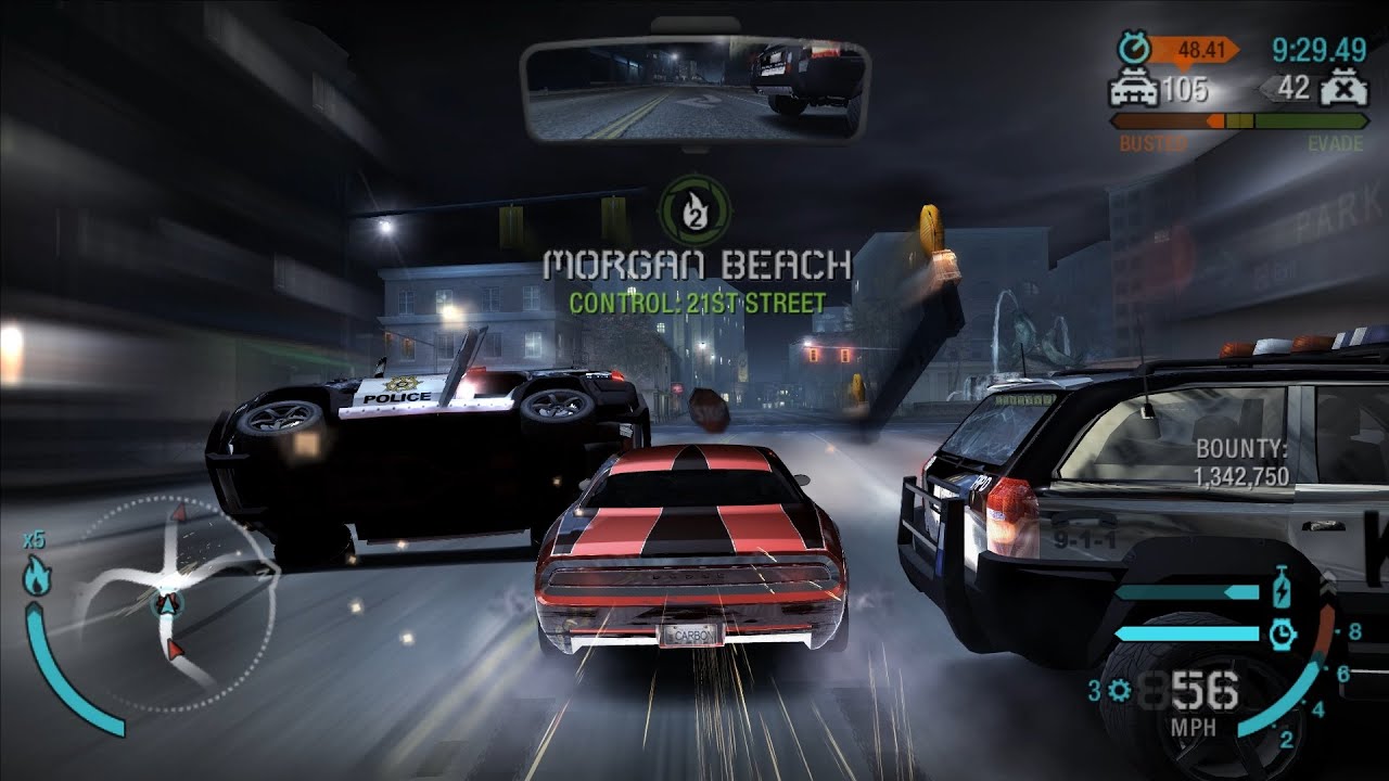 NFS Carbon Angie Dodge Challenger Concept Police Chase\Pursuit - YouTube