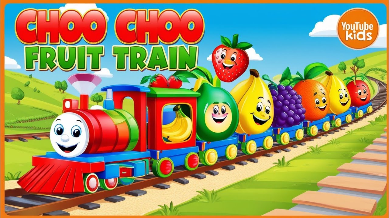 "🚂 Choo Choo Fruit Train Song! | Fun Nursery Rhymes for Kids 🚀" - YouTube