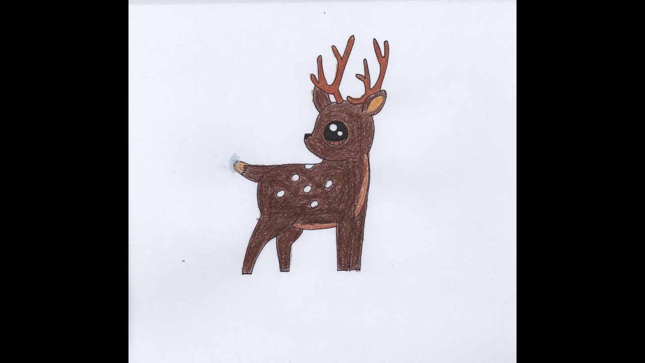 How to Draw + Color fun "Deer" - KAWAII,Easy - Come Disegnare un ...