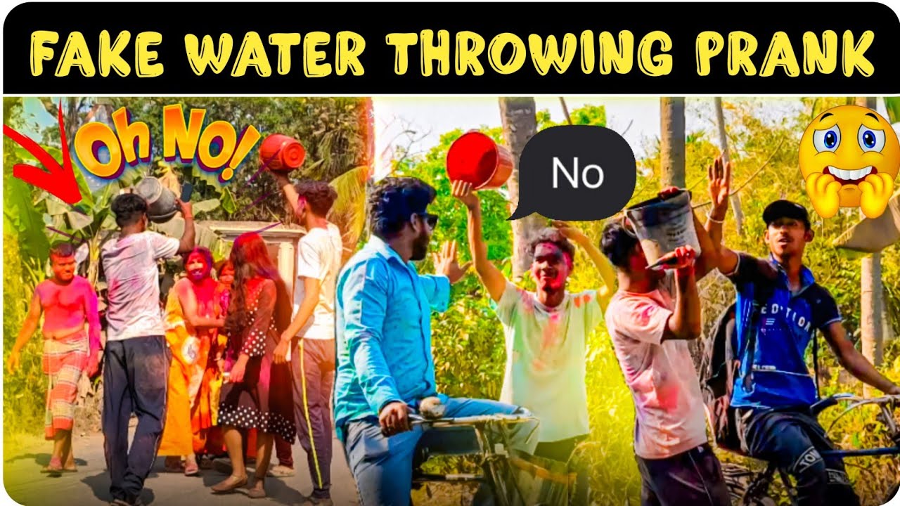 Fake Throwing Water Bucket With Twist Prank🤡Best Holi Prank On Cute ...