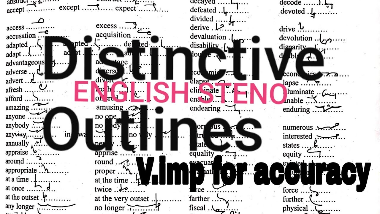 Distinctive Outlines For Shorthand || Stenography || Steno Same ...