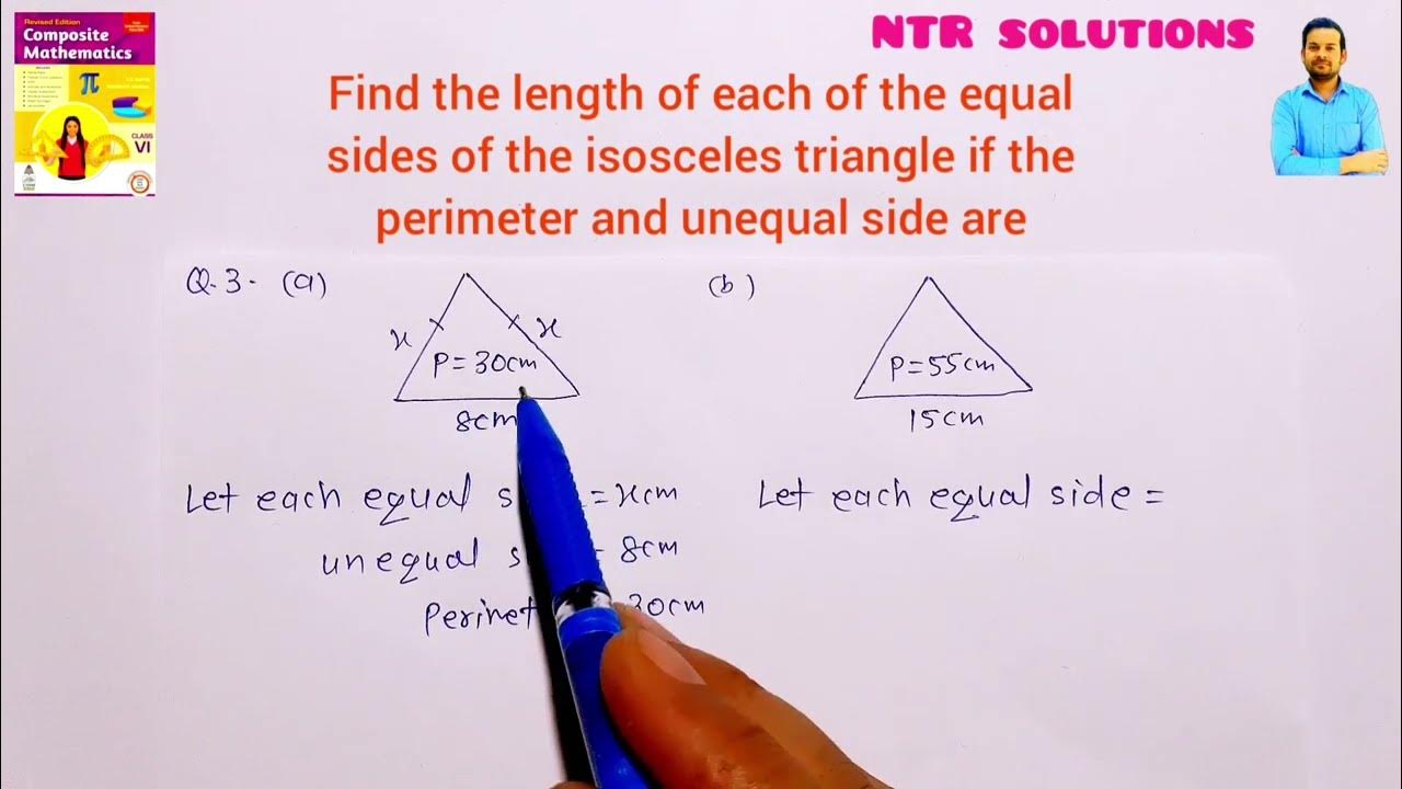 Find the length of each of the equal sides of the isosceles triangle if the perimeter and ...