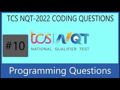 TCS NQT Coding Questions | TCS NQT Preparation | TCS NQT 2022 | TCS NQT ...