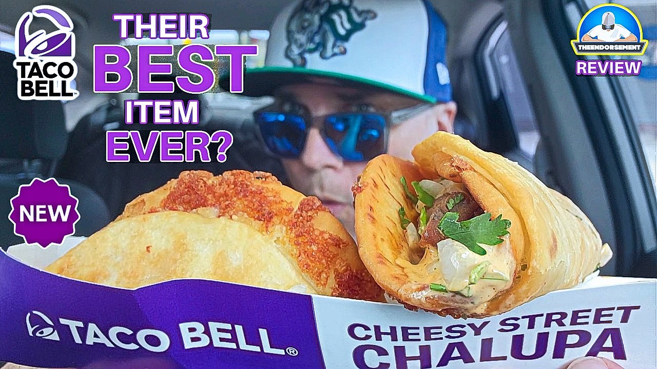 Taco Bell® Cheesy Street Chalupa Review! 🌮🔔🛣️🥙 | The BEST Taco Bell ...