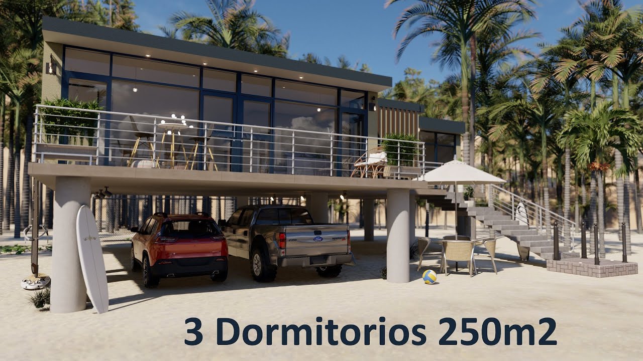 Plano de casa de 3 Dormitorios 250m2 - YouTube