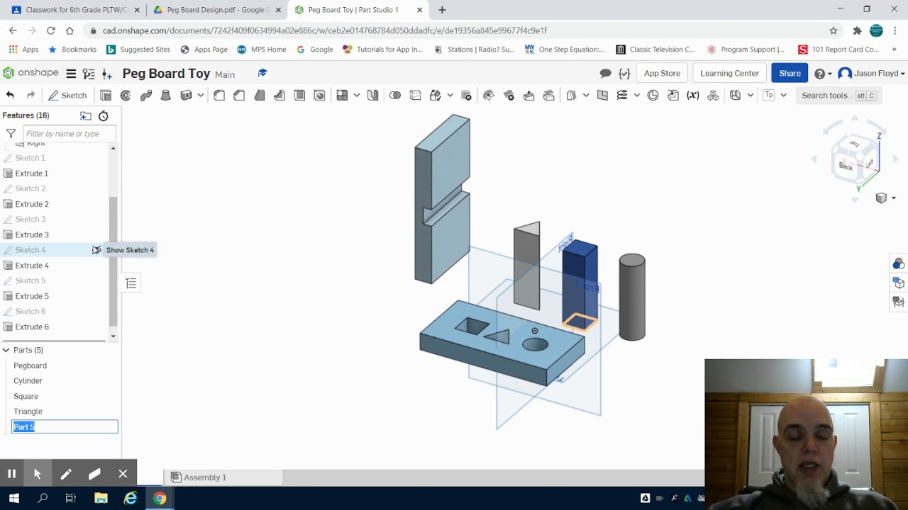 Grade 6 Pegboard Toy Project Part 3- PLTW using OnShape (Design and ...