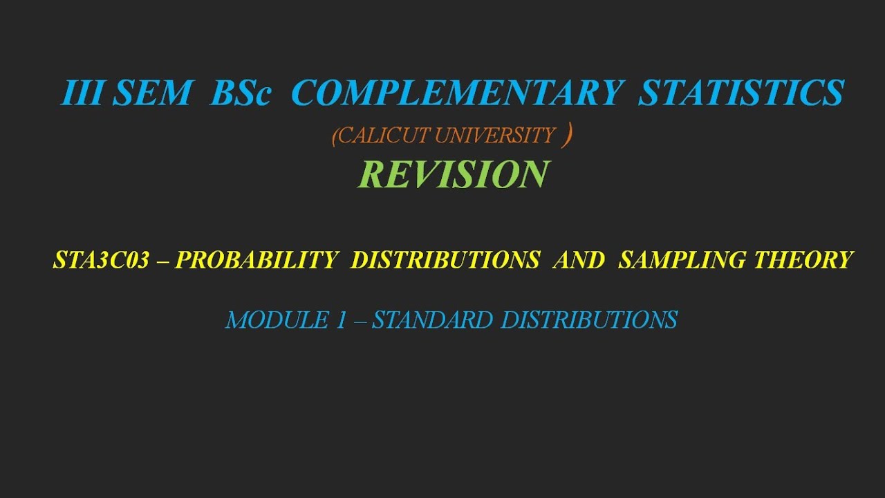 III semester BSc complementary Statistics revision - part2 - YouTube