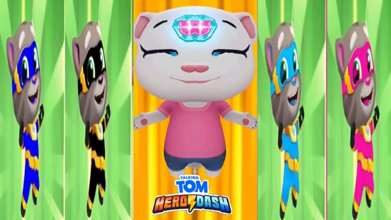 TALKING TOM HERO DASH -- HERO TOM COLOUR MIX SAVING ANGELA & HERO ...