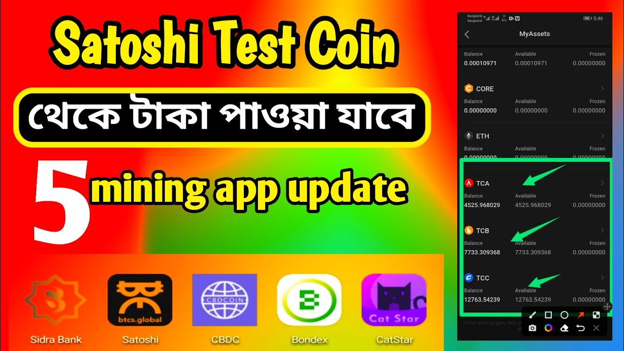 satoshi test coin price update।। top 5 free mining app update।। how to ...