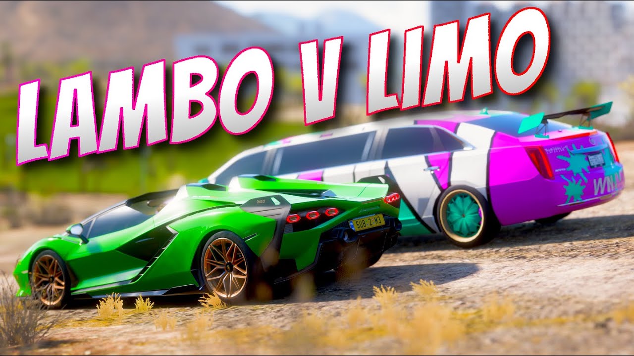 LAMBO VS LIMO Lamborghini Sian VS Cadillac Limousine Forza Horizon 5 ...