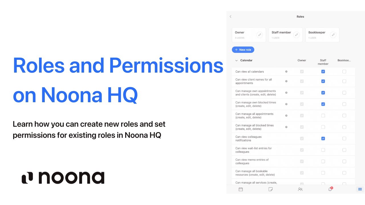 Understanding Roles and Permissions in Noona HQ - YouTube
