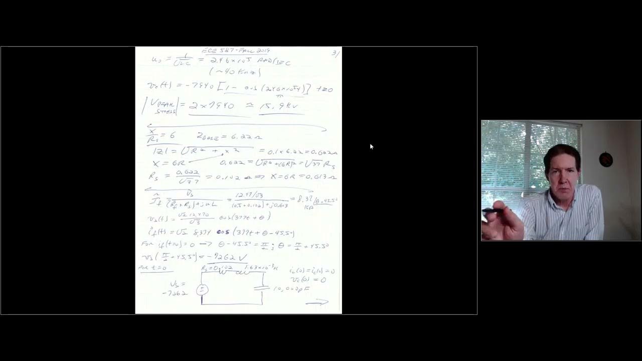 Lecture 4b: Transient Recovery Voltage Worked Example - Power System Transients Fall 2020 ...