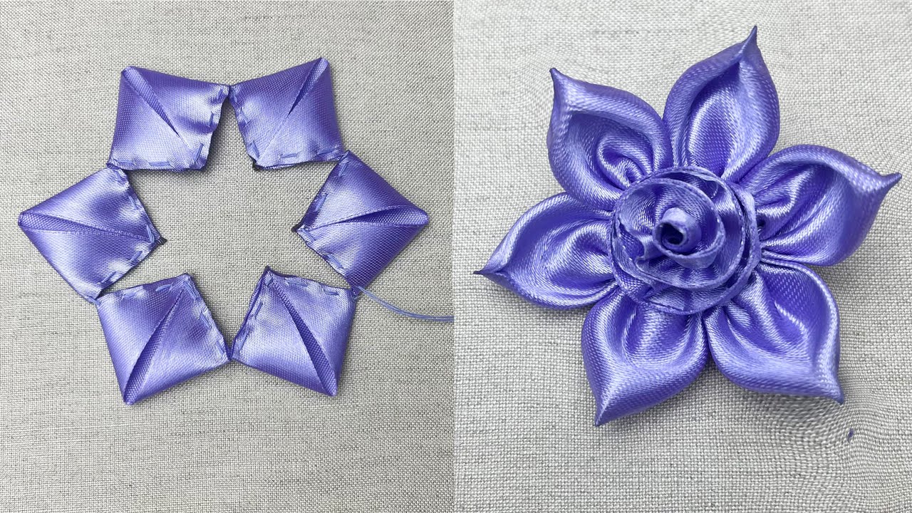 How to Make an Adorable Satin Ribbon Rose Flowers | DIY Ribbon Flowers ...