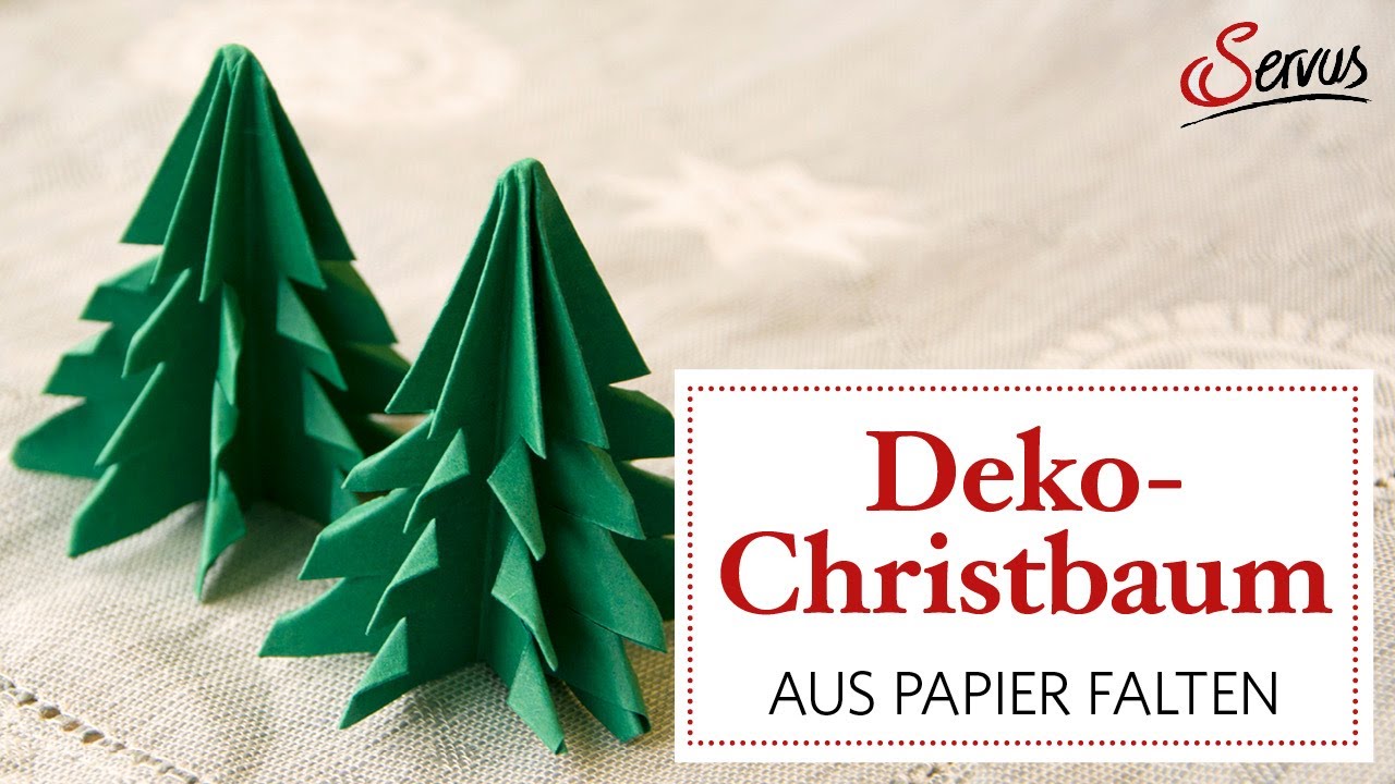 Deko-Christbaum aus Papier falten - YouTube