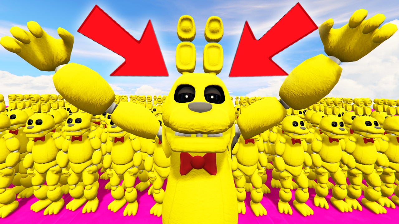 GOLDEN BONNIE (SPRING BONNIE) ARMY IN GTA 5! (GTA 5 Mods FNAF Funny ...