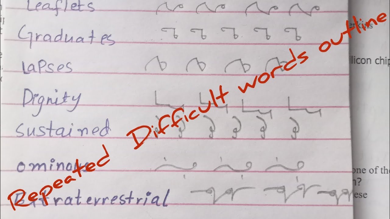 Shorthand Repeated Difficult words Outline & Dictation Practice # ...