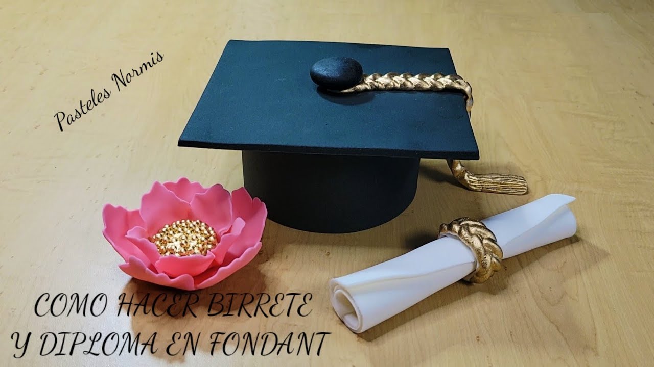 Como hacer birrete y diploma en fondant/video para principiantes. - YouTube