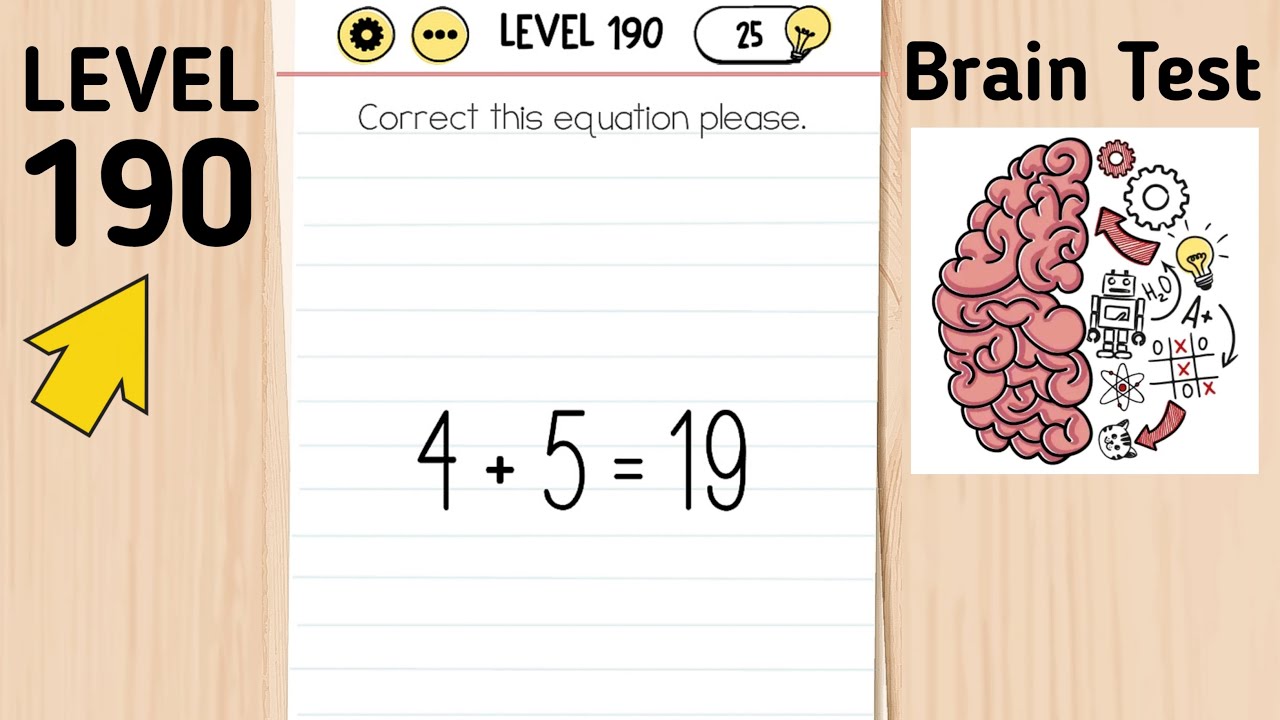 Brain Test Level 190 Correct This Equation Please. - YouTube