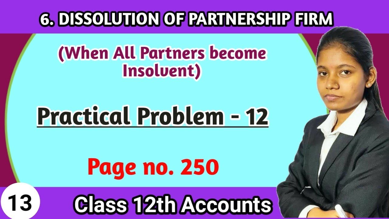 Practical question 12 bk account 12th class | Chapter 6 dissolution of partnership firm page no ...