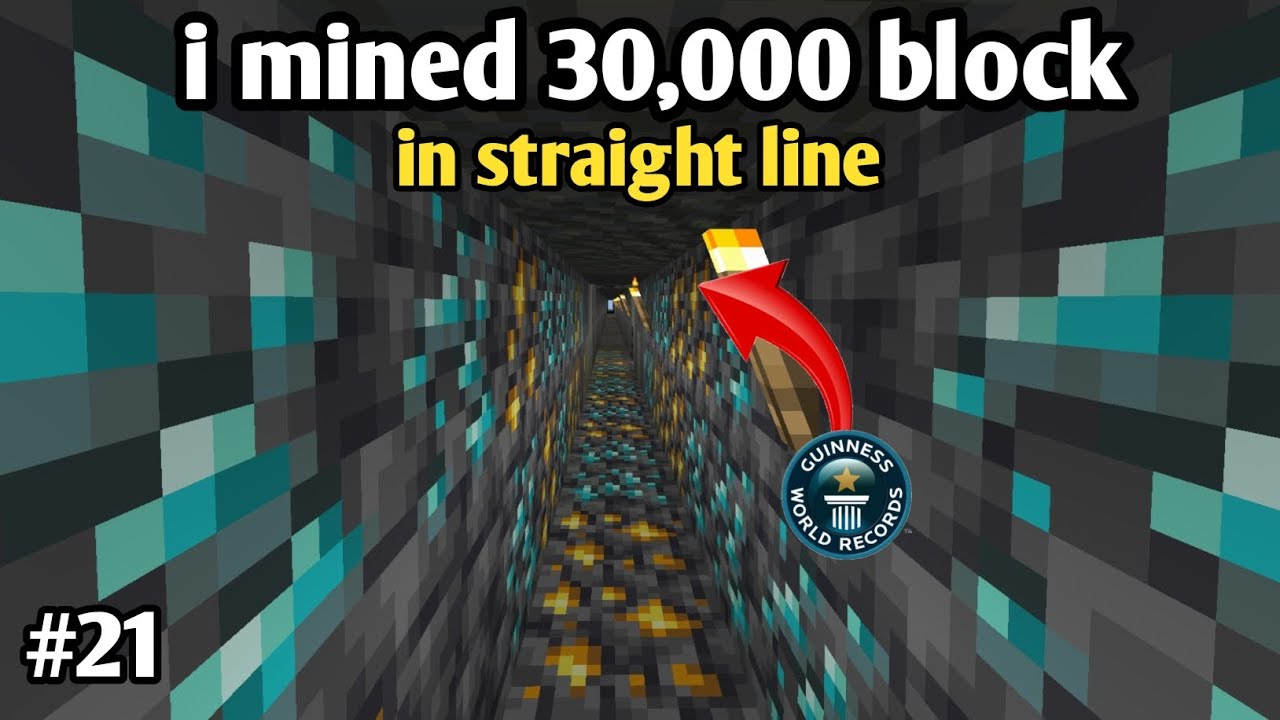 minecraft survival series #21 i mined 30,000 block in straight line in ...