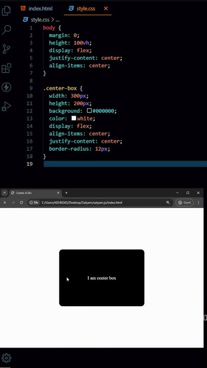 Center a div easily with HTML and CSS #shorts #coding #programming #shortsvideo - YouTube