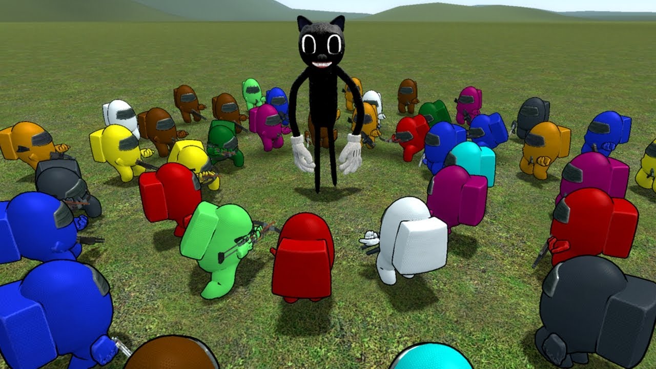 Among Us Crewmates and TREVOR HENDERSON Creatures in Garry's Mod Gmod ...