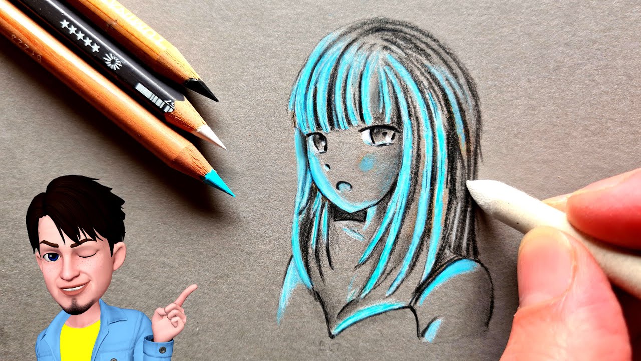 Fantastic glow effect! Colored pencil anime drawing - Here's how! - YouTube