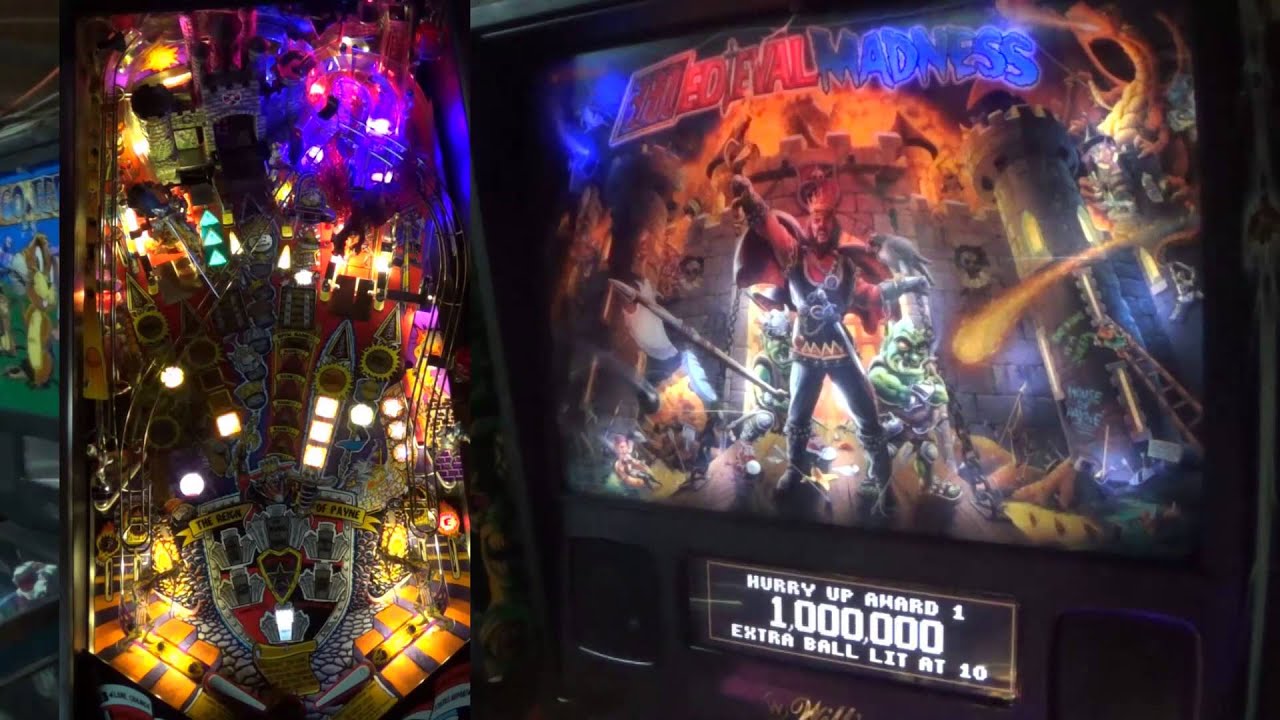 MEDIEVAL MADNESS Pinball Machine ~ Color DMD ~ Cointaker LED's ~ GRC ...
