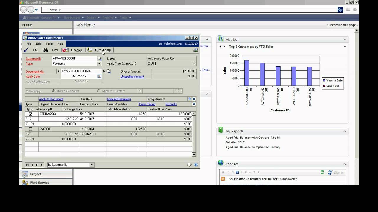 Accounts Receivable in Dynamics GP - YouTube