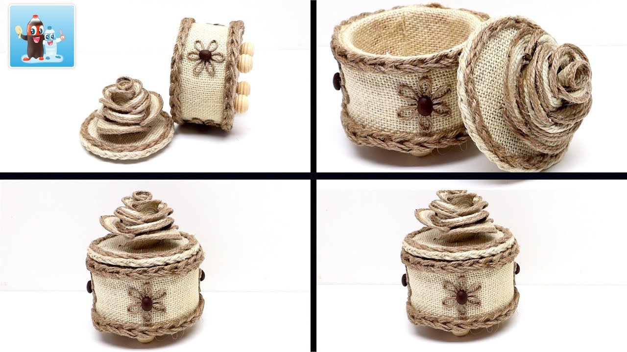 Jewelry or Storage Box from Jute | Art and Craft Ideas | Handicraft ...