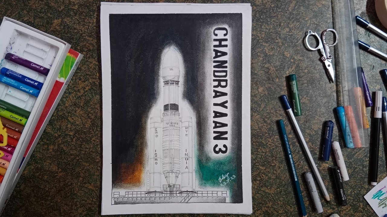 Chandrayaan 3 Rocket Drawing । How to draw Chandrayaan3 #isro # ...