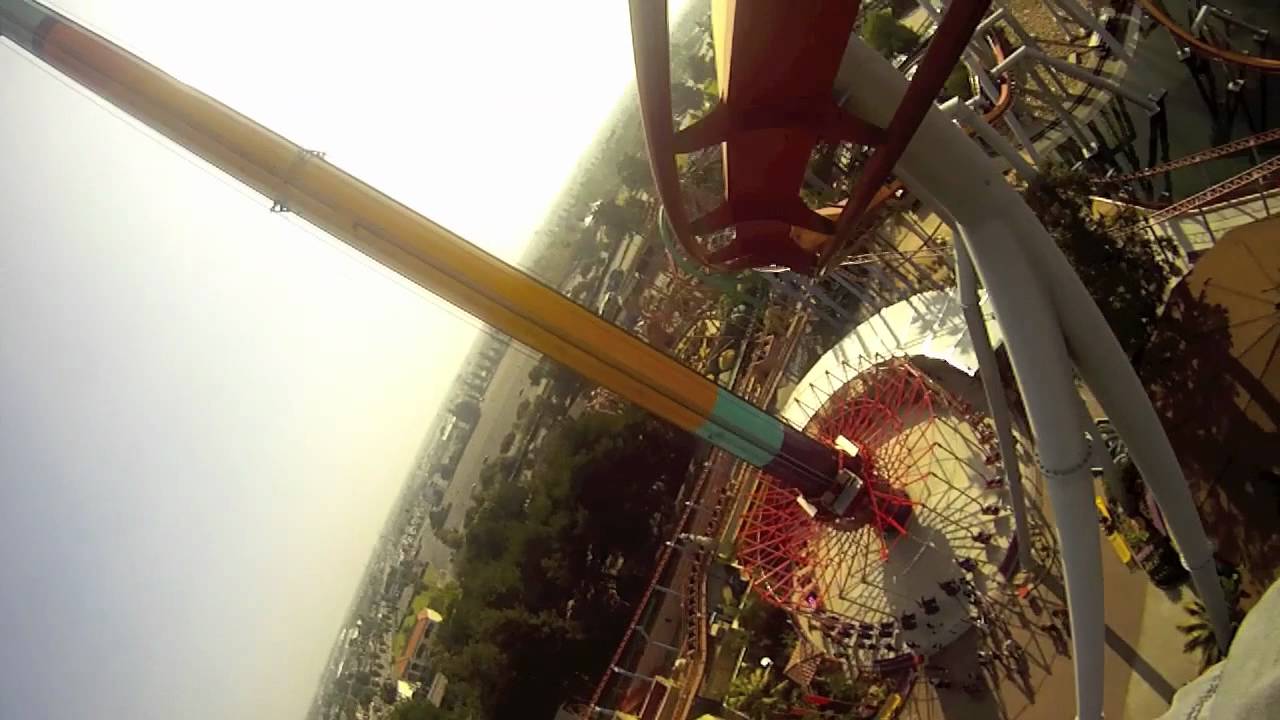 "Silver Bullet" Roller Coaster Knott's Berry Farm. rider's POV front ...