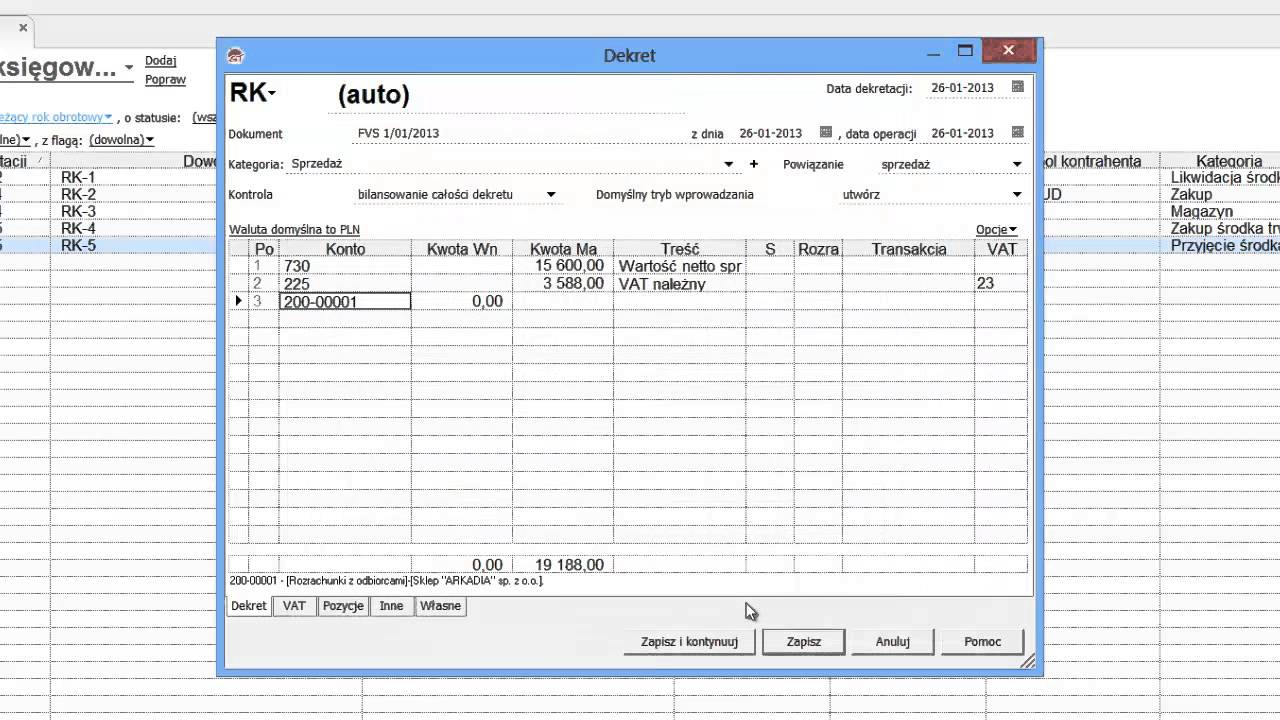 Rewizor GT - Dekretacja i księgowanie faktury VAT sprzedaży - YouTube