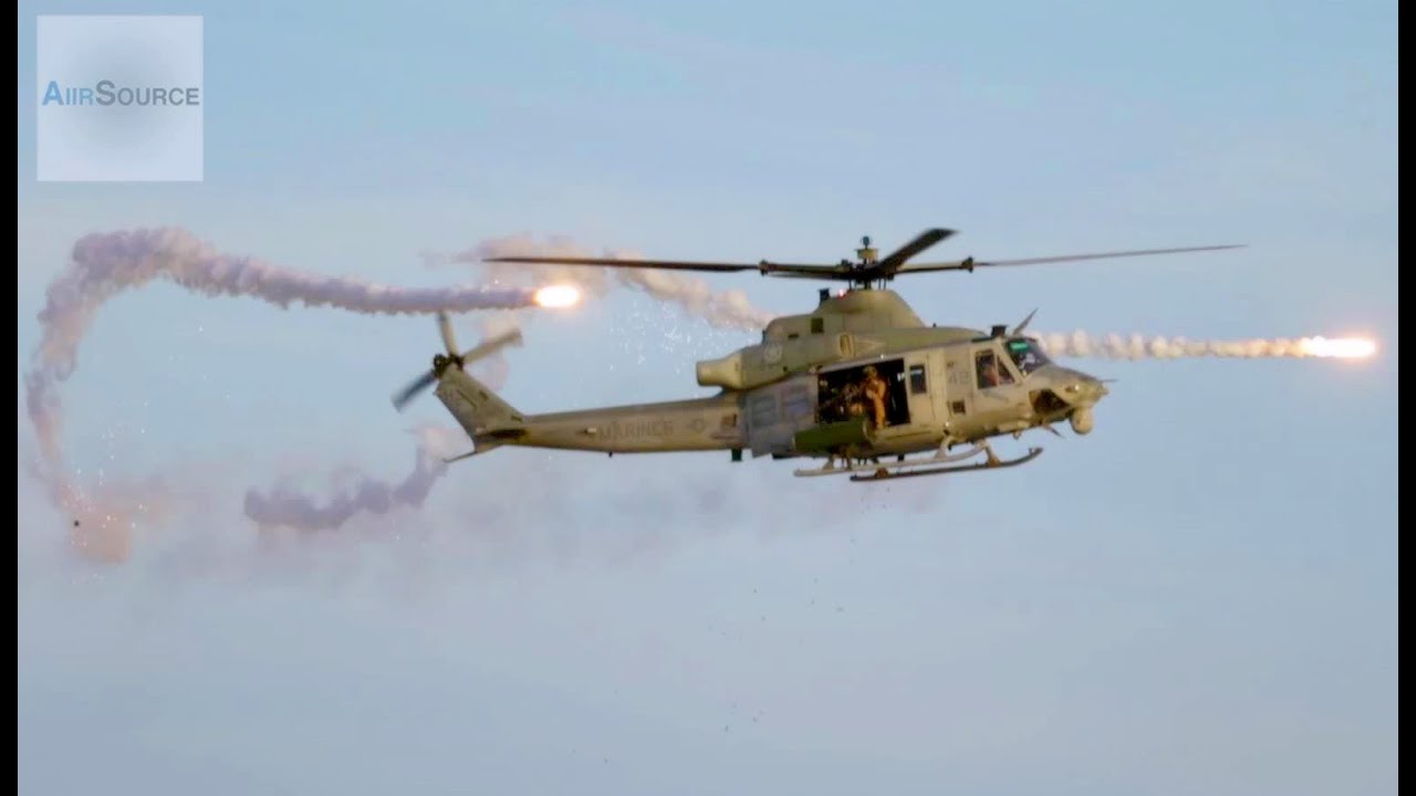 U.S. Marine Super Hueys Helicopter In Action - Urban Town Attack - YouTube