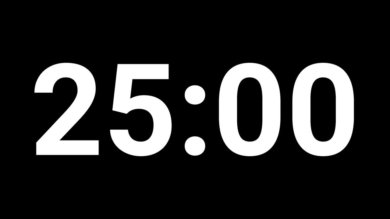 Just 25 Minute Countdown Timer for Slide, Keynote, Powerpoint - YouTube