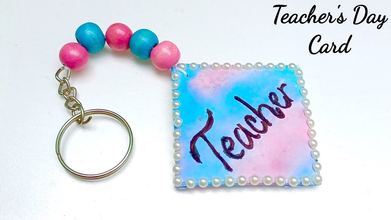 DIY : Beautiful Teacher's Day Keychain • how to make teacher day gift ...