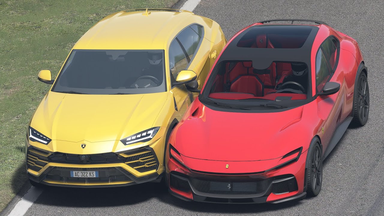 Lamborghini Urus vs Ferrari Purosangue at Monza - YouTube