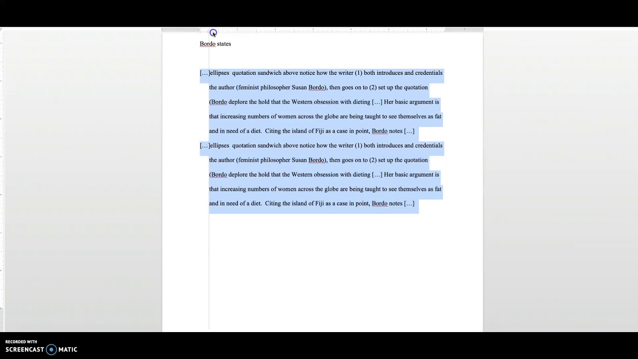 Understanding Paper #3: Using quotes, ellipses, works cited - YouTube