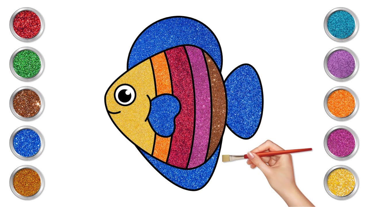 How to Draw Fish | Drawing, Painting and Coloring for Kids, Toddlers ...