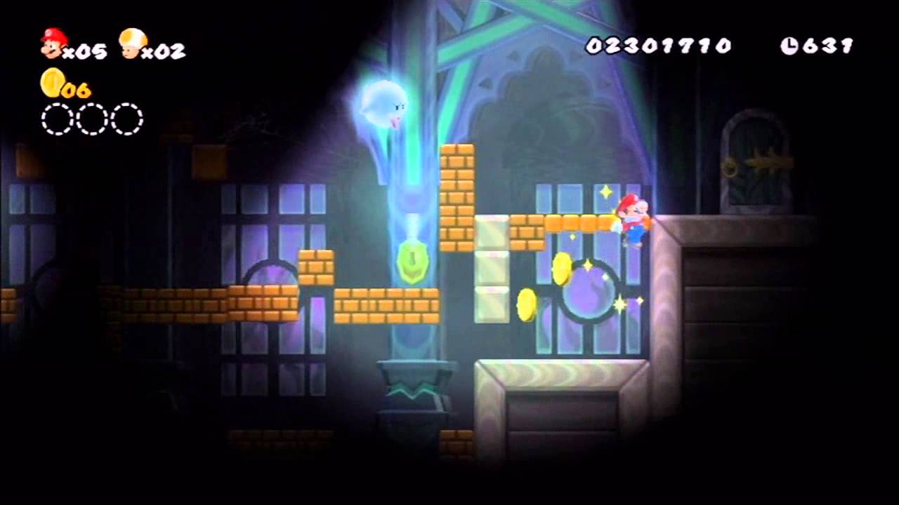 New Super Mario Bros. Wii - Monde 5 : Niveau 5-Maison fantôme - YouTube
