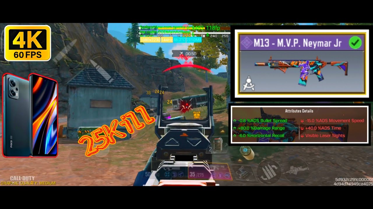 25 KILLS | M13 +80%damage BEST GUNSMITH | IN BATTLE ROYALE SEASON1 ...