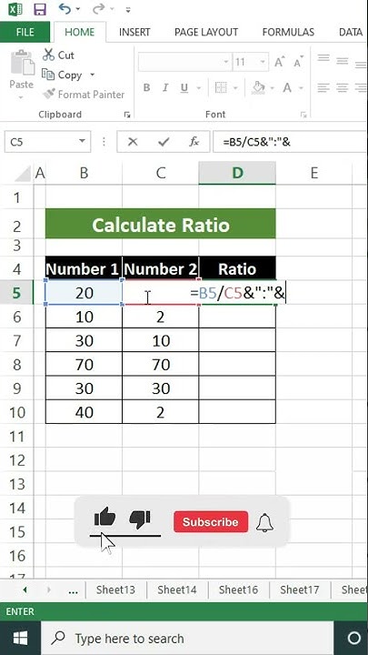 Excel: Calculate Ratio | Muabi Design - YouTube