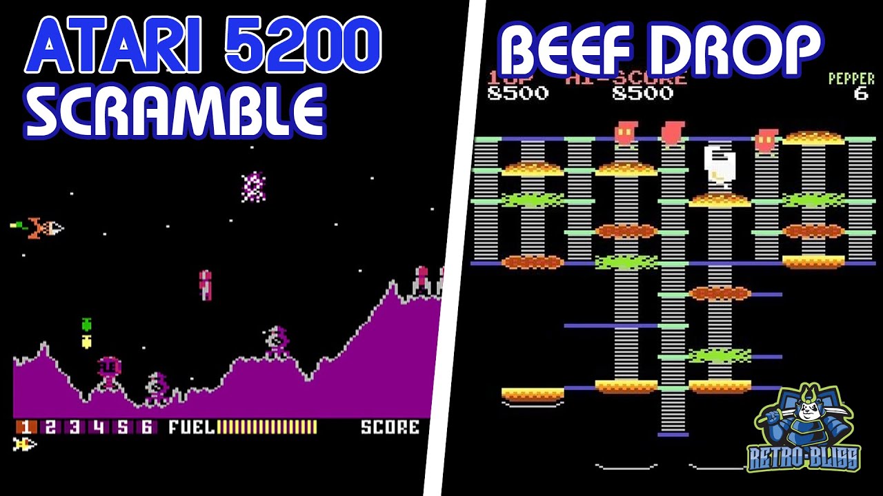 ATARI 5200 Homebrews SCRAMBLE and BEEF DROP! Let's Go! - YouTube