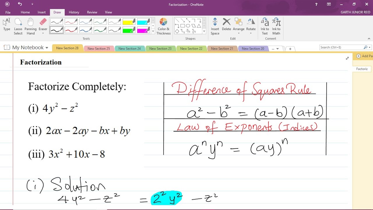 CSEC Mathematics - Section 6: Algebra - Factorization - YouTube
