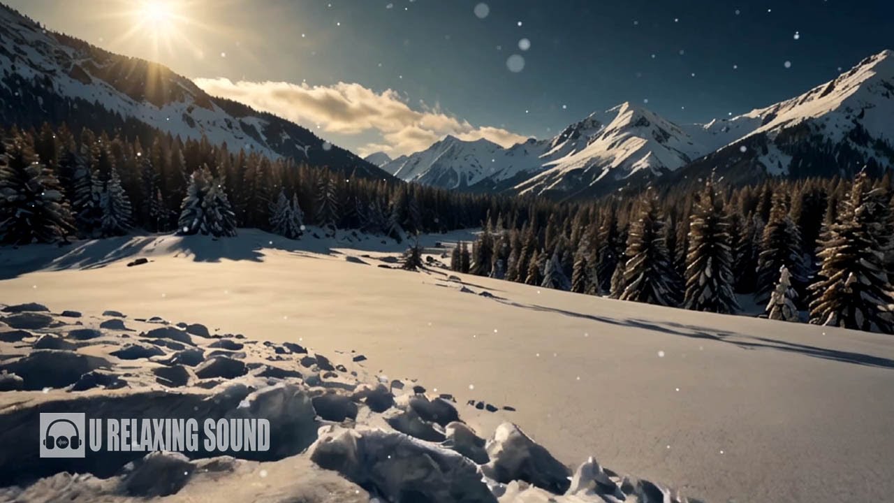 Snow and cold wind in winter sound for relaxing - YouTube