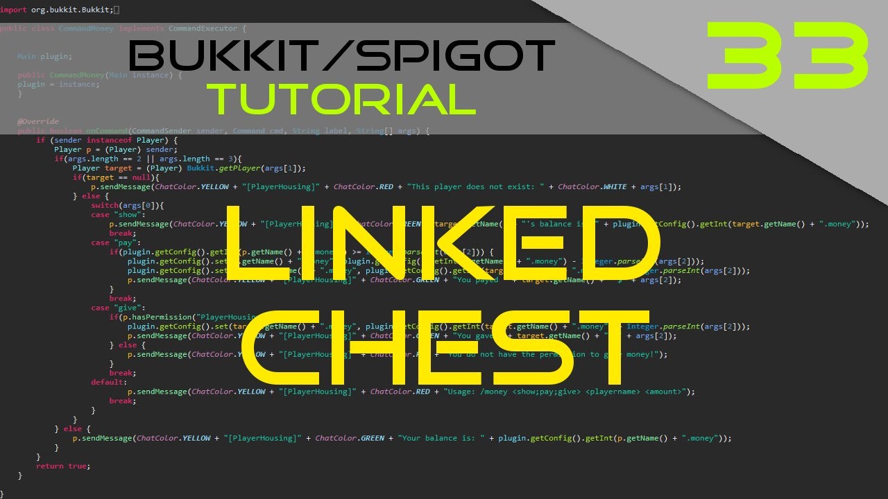 Minecraft Bukkit/Spigot Plugin Tutorial #33: Linked Chest - YouTube