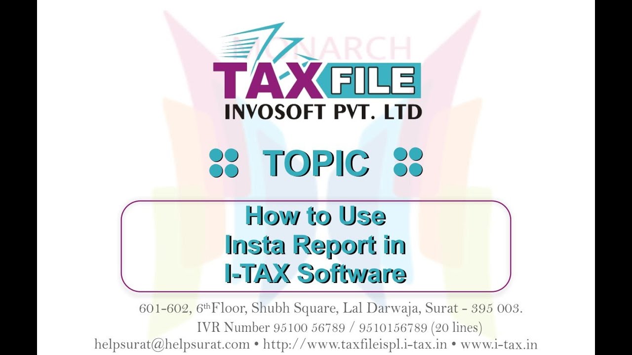 How to Use Insta Report in I-TAX Software - YouTube