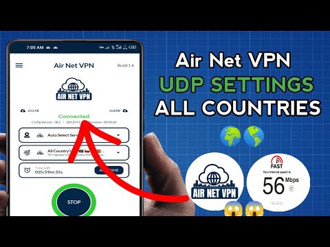 How To Air Net VPN with all country UDP Settings for Secure online ...