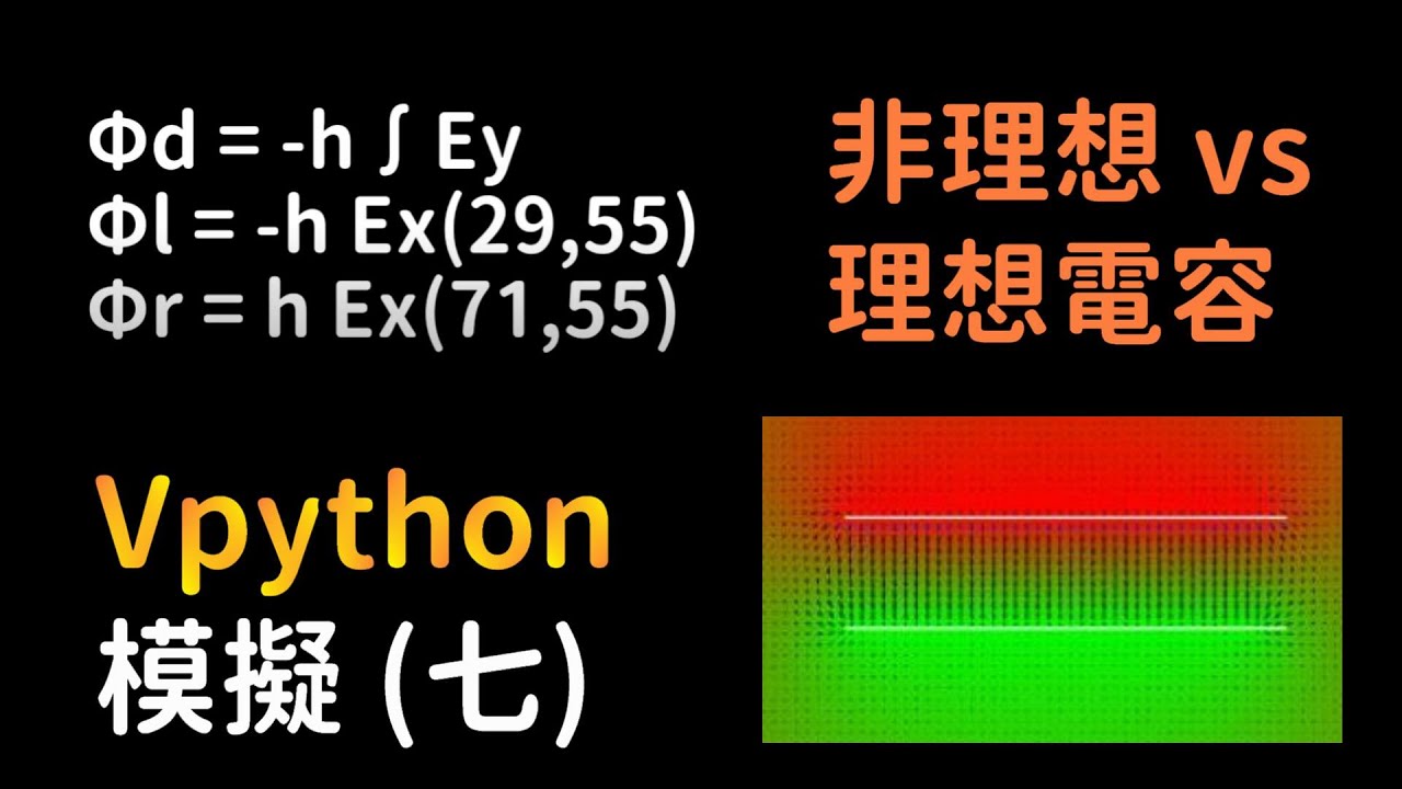 【Vpython 模擬(七)】非理想電容和理想電容，究竟差了多少呢？ - YouTube