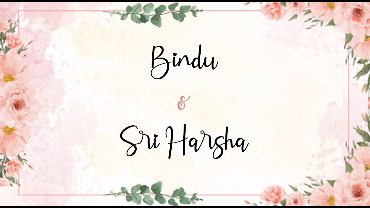 Bindu & Sri Harsha Wedding live starts on 7:00 am IST - YouTube